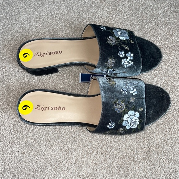 Zigi Soho | Shoes | Nwt Zigi Soho Grey Velvet Slide 9 | Poshmark